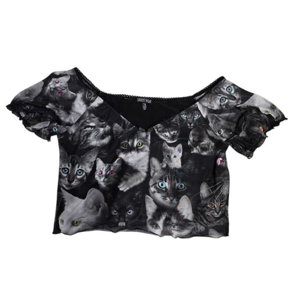 Dolls Kill | Tops | Dollskill Current Mood Miss Moonlight Meow Goth ...